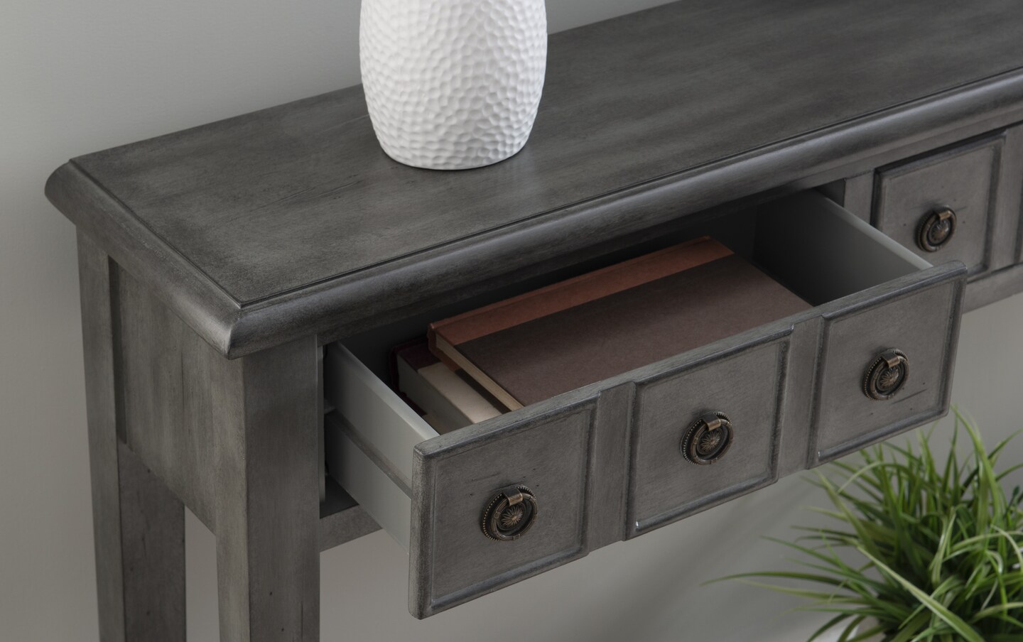 Donna 60 Gray Storage Console Table