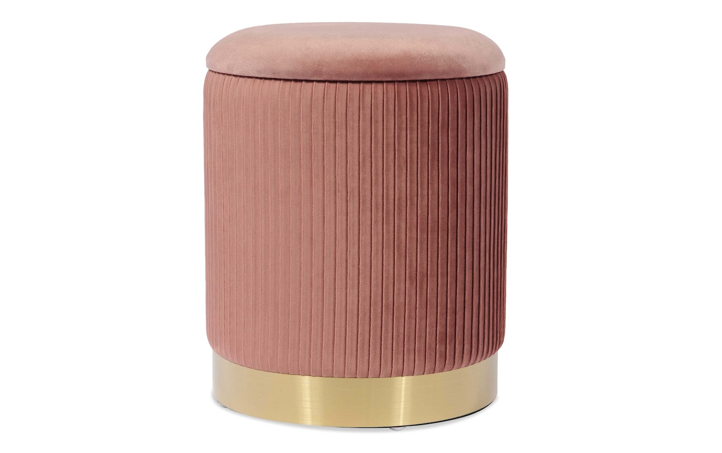 Rain Blush Velvet Storage Ottoman Bobs Discount Furniture And Mattress