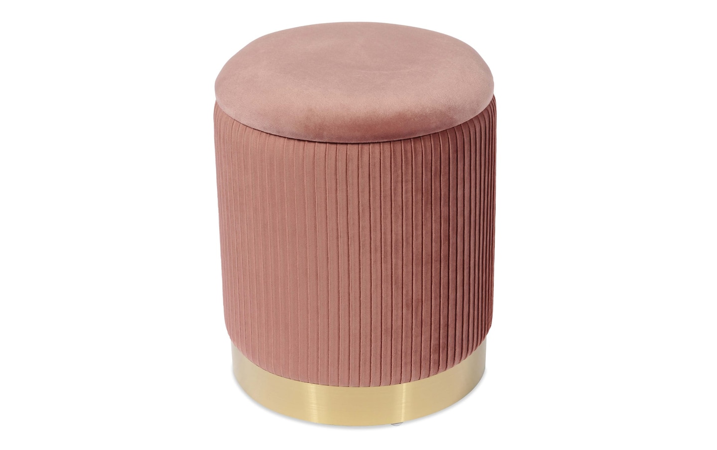 Rain Black Velvet Storage Ottoman Blush Color