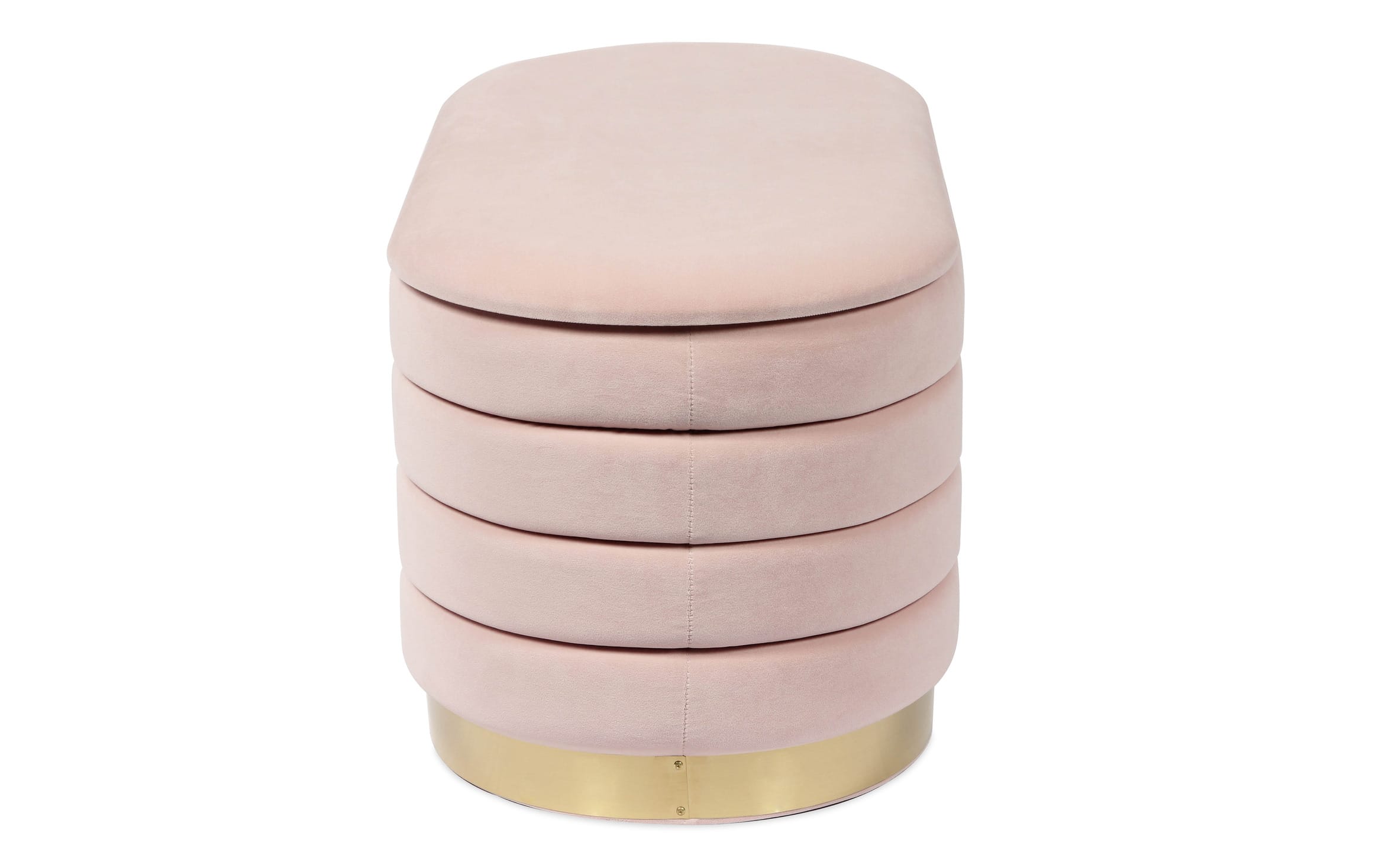 Larson Blush Velvet Storage Bench | blush_color