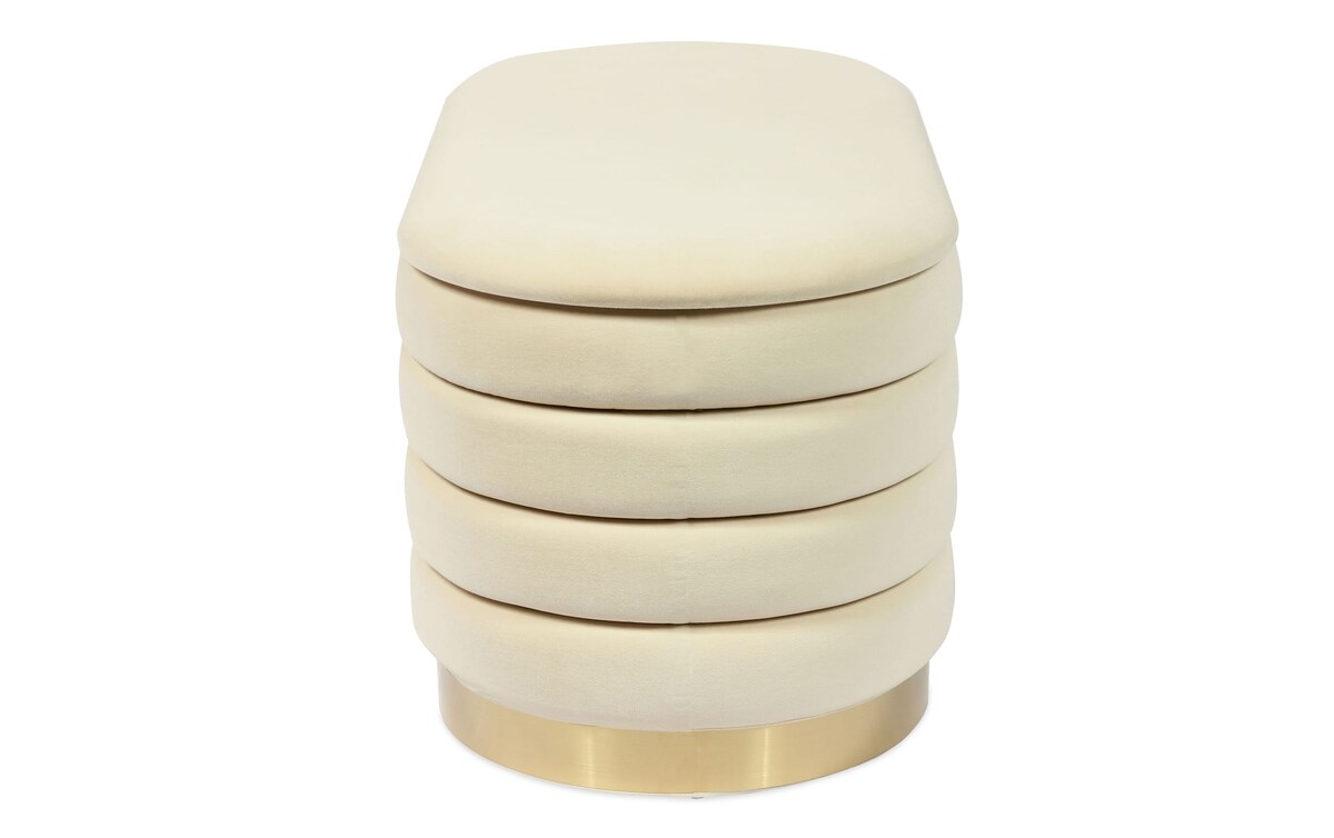 Larson Cream Velvet Storage Bench | cream_color