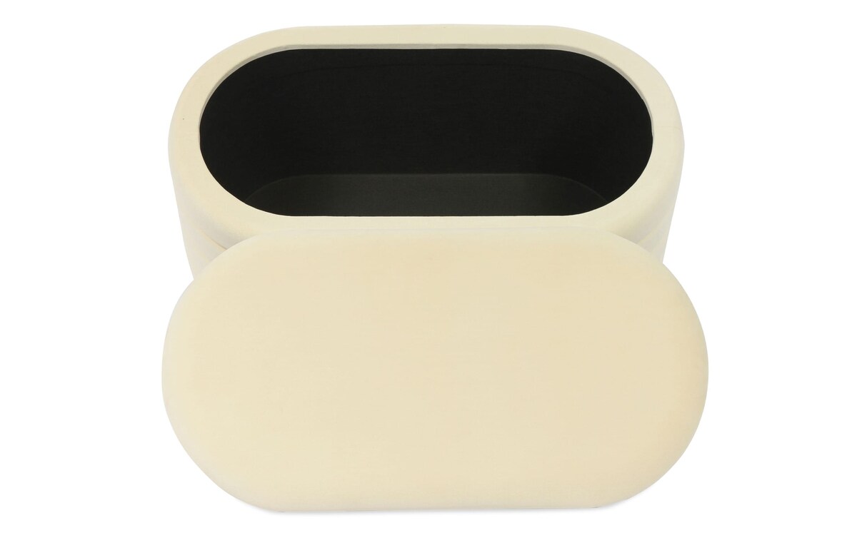 Larson Cream Velvet Storage Bench | cream_color