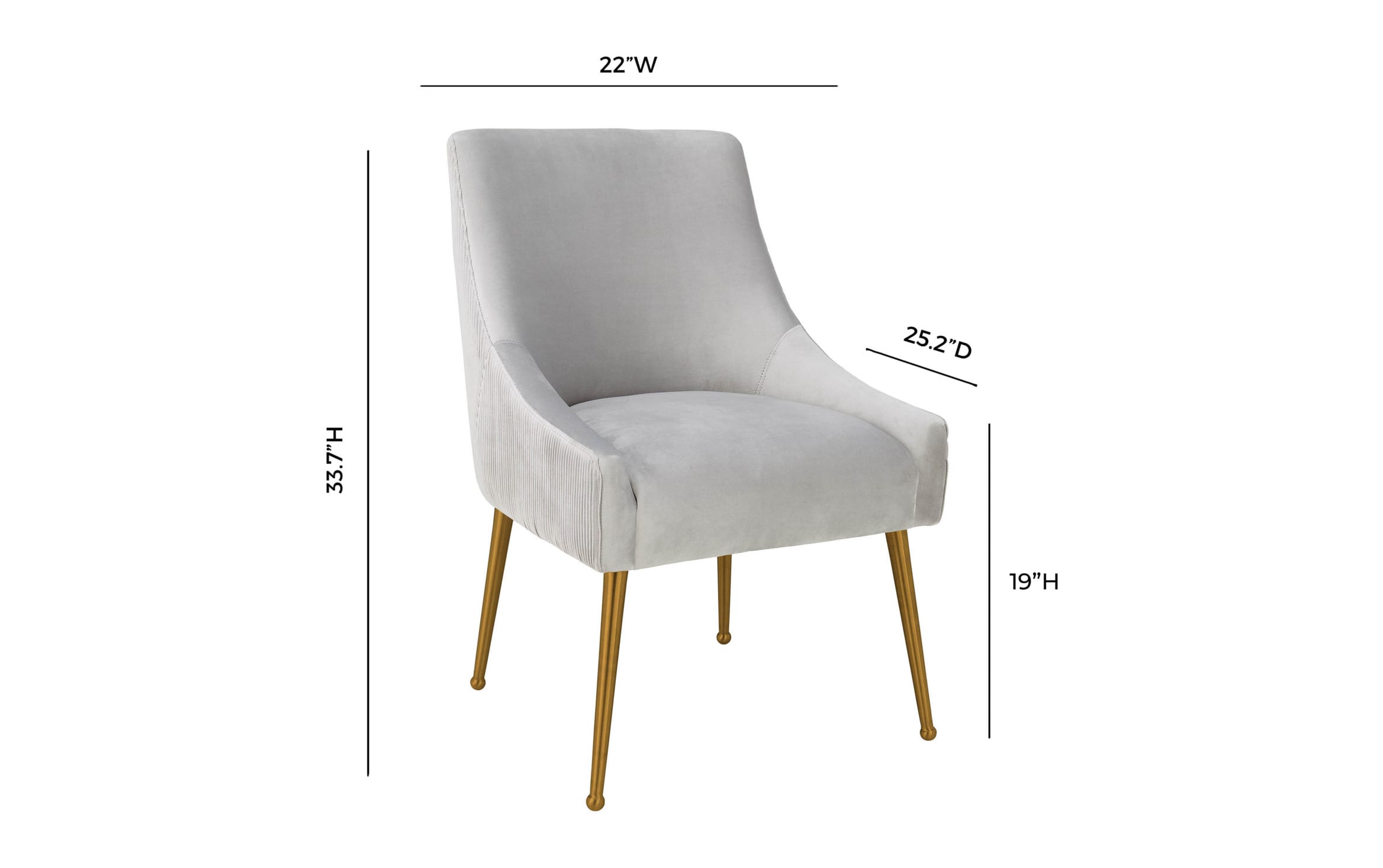 Giselle II Light Gray Pleated Chair | light-gray_color
