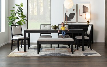 Brookline Black Counter Height Square Extendable Dining Table | Bob's ...