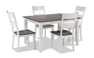 Blake 5 Piece Gray & White Extendable Dining Set | Bob's Discount ...