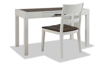 Fusion White & Brown Desk with Drawer & Chair | Bob's Discount ...