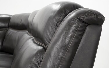 Trailblazer Gray Leather 6 Piece Left Arm Facing Power Reclining ...