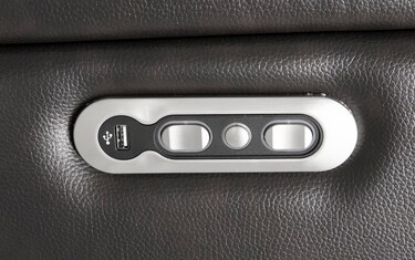 Trailblazer Gray Leather 4 Piece Right Arm Facing Chaise Power ...