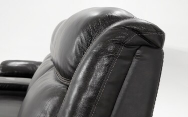 Trailblazer Gray Leather 4 Piece Left Arm Facing Chaise Power Sectional ...