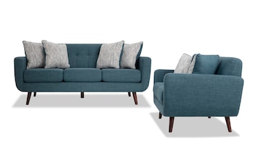 Bettie Teal 72'' Sofa & 65'' Loveseat | Bob's Discount Furniture ...
