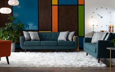 Bettie Teal 72'' Sofa & 65'' Loveseat | Bob's Discount Furniture ...
