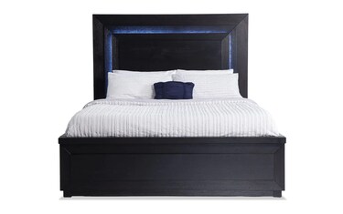 Cosmopolitan 5 Piece California King Black Storage Platform Bedroom Set with Vanity Bob s Discount Furniture Mattress Store
