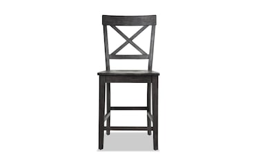 Alexis Charcoal Cross Back Counter Height Stool | Bob's Discount ...