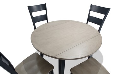 Blake 5 Piece Gray & Graphite Round Extendable Dining Set | Bob's ...