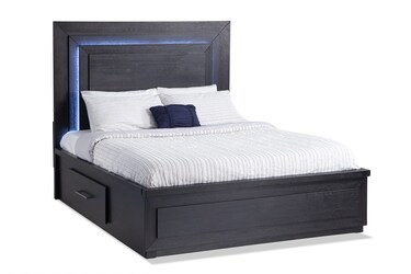 Cosmopolitan 4 Piece Queen Black Storage Bedroom Set | Bob's Discount ...