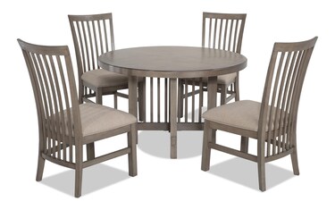 Artisan 5 Piece Gray Round Upholstered Dining Set | Bob's Discount ...