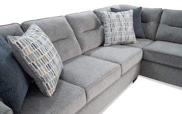 Dylan Slate 2 Piece Right Arm Facing Bob-O-Pedic Queen Sleeper Sectional | Bob's Discount ...