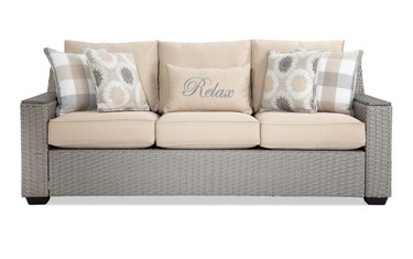 Cottage Chic 4 Piece Beige Wicker Outdoor Conversation Set | Bob's ...