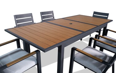 Laguna 7 Piece Gray Aluminum Outdoor Dining Set | Bob's Discount ...