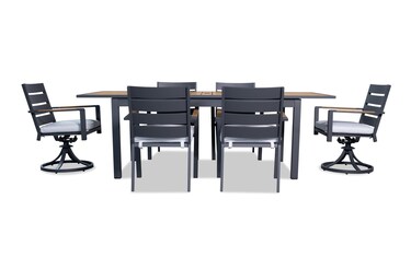 Laguna 7 Piece Gray Aluminum Outdoor Dining Set | Bob's Discount ...