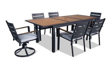 Laguna 7 Piece Gray Aluminum Outdoor Dining Set | Bob's Discount ...