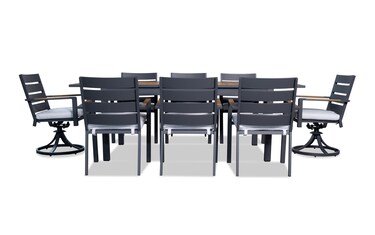 Laguna 9 Piece Gray Aluminum Outdoor Dining Set | Bob's Discount ...