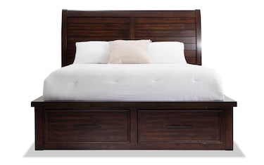 Hudson 4 Piece Full Pecan Storage Platform Bedroom Set | Bob's Discount ...