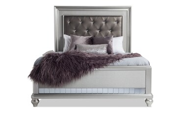 Diva II 4 Piece Queen Platinum Bedroom Set with Vanity | Bob's Discount ...