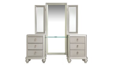 Diva II 5 Piece King Platinum Bedroom Set with Vanity Bob s Discount Furniture Mattress Store