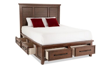Brooks King Cherry Platform Storage Bed | Bob's Discount Furniture ...