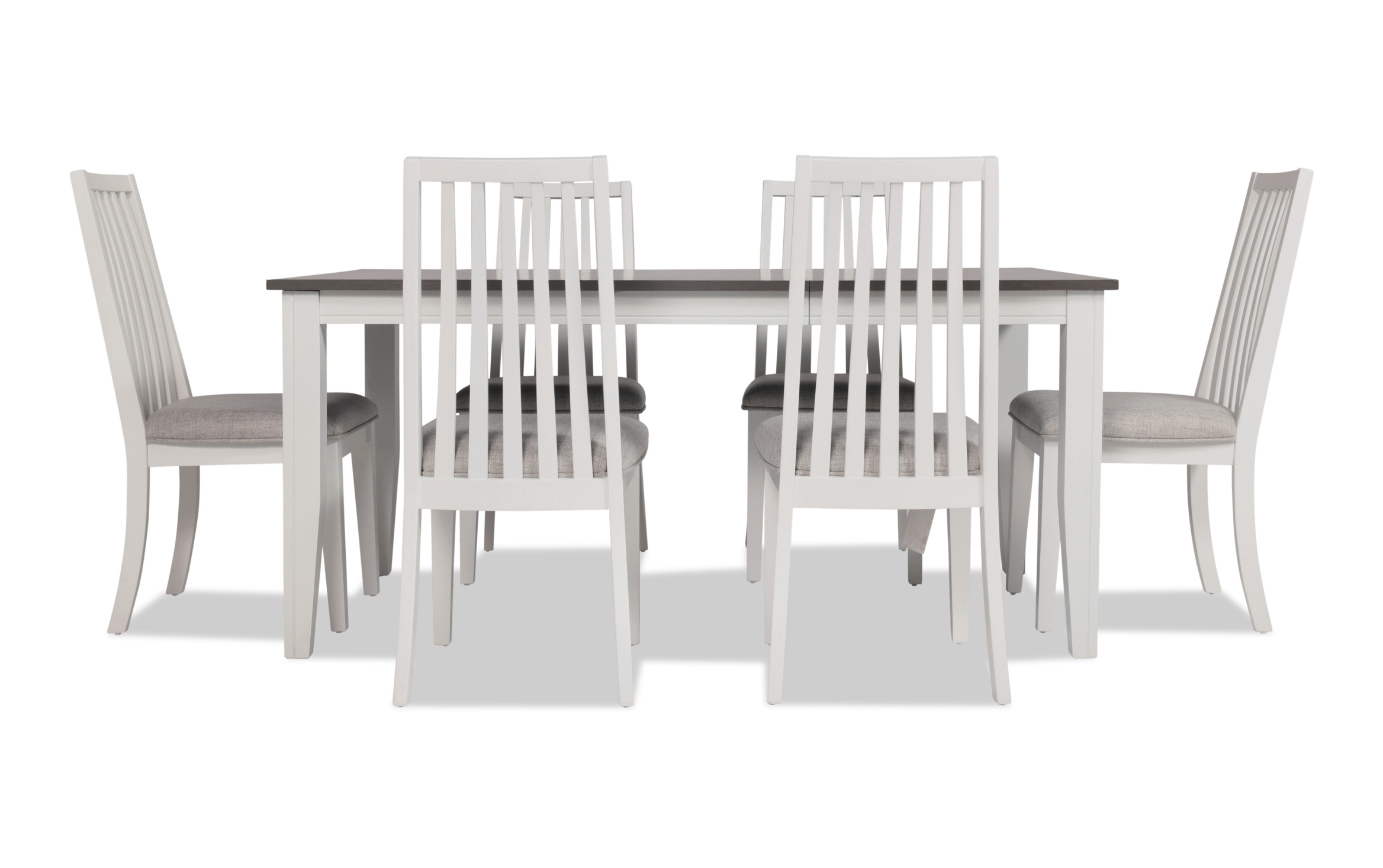 Blake 7 Piece White & Gray Upholstered Dining Set | Bob's Discount ...