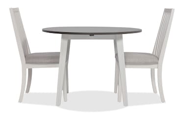 Blake 3 Piece White & Gray Upholstered Dining Set | Bob's Discount ...