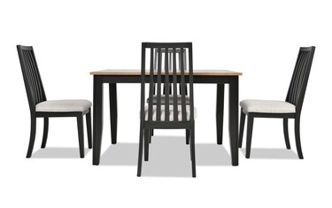Blake 5 Piece Black & Natural Upholstered Dining Set | Bob's Discount ...