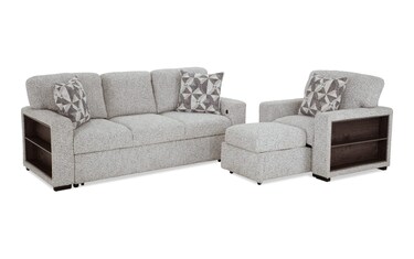 Sidekick Gray 87'' Pop-Up Sleeper Sofa & Chair with USB & USB-C Ports ...