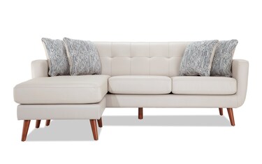 Bettie Cream Faux Leather 86'' Chofa, Chair & Storage Ottoman | Bob's ...