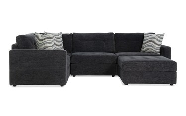 Modular Bob Charcoal 117 5 Piece Sectional with Storage Ottoman