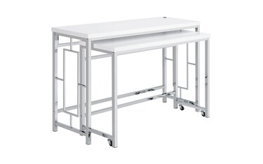 Highland Park 4 Piece White Faux Leather Nesting Counter Height Dining ...