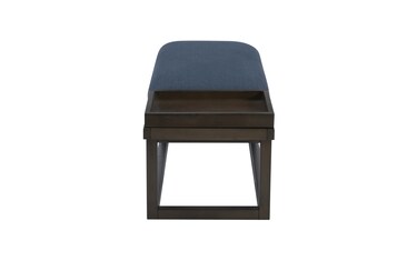 Gianna Brown Navy Upholstered Bench With Tray Bob s Discount Furniture Mattress Store