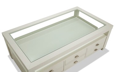 Prestige White Storage Coffee with End & Chairside Table Set | Bob's ...