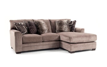 Luxe Gray 95 2 Piece Right Arm Facing Chaise Sectional Bob s Discount Furniture Mattress Store