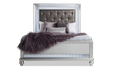 Diva II 5 Piece Full Platinum Bedroom Set with Vanity | Bob's Discount ...