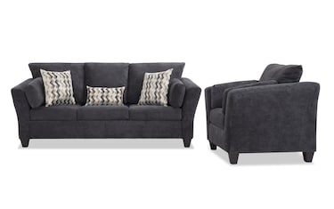 Virgo Charcoal 90 Sofa 69 Loveseat Bob s Discount Furniture Mattress Store