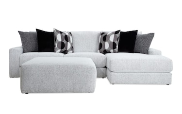 Mason White 123'' 2 Piece Right Arm Facing Chaise Sectional with ...