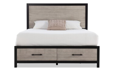 Fusion 4 Piece Queen Black & Gray Storage Platform Bedroom Set | Bob's ...