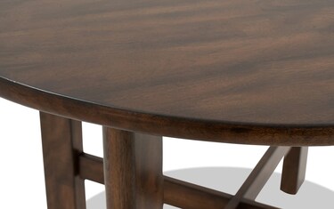 Mango 5 Piece Brown & Beige Solid Wood Upholstered Round Dining Set ...