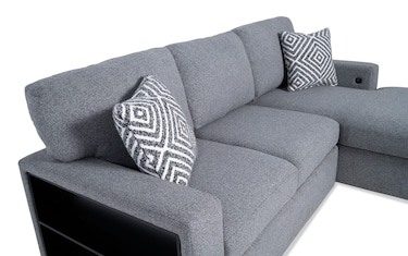 Playday Gray 93'' 2 Piece Right Arm Facing Pop-Up Sleeper Chaise ...