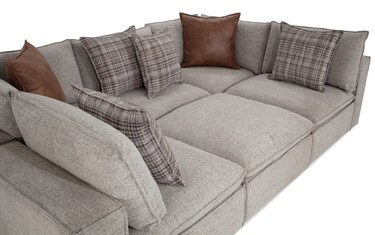 Infinity Gray 116.9'' 6 Piece Modular Sectional 2 Corners, 3 Armless ...