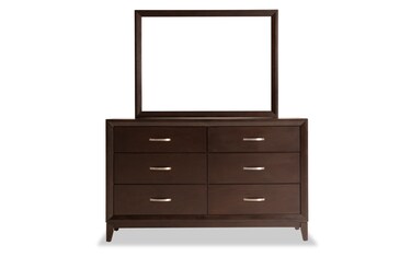 Portsmouth Cherry 7 Drawer Dresser Mirror Bob s Discount Furniture Mattress Store