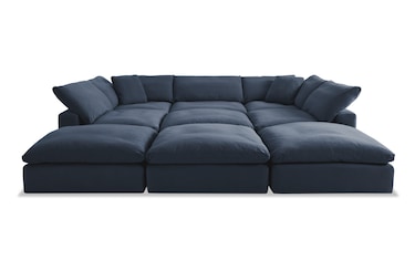 Dream Navy 131 6 Piece Modular Sectional with 2 Corners Ottoman Bob s Discount Furniture Mattress Store
