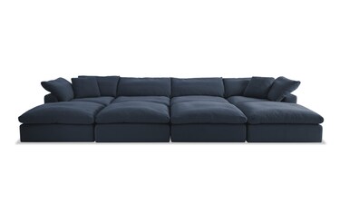 Dream Navy 174 8 Piece Modular Sectional with 4 Ottomans Bob s Discount Furniture Mattress Store